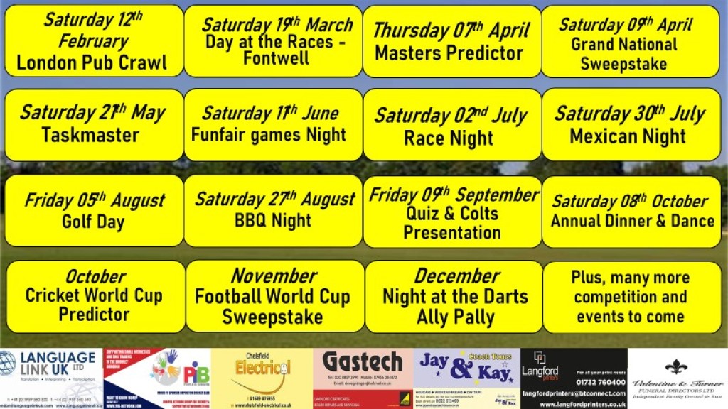 Upcoming Social Events